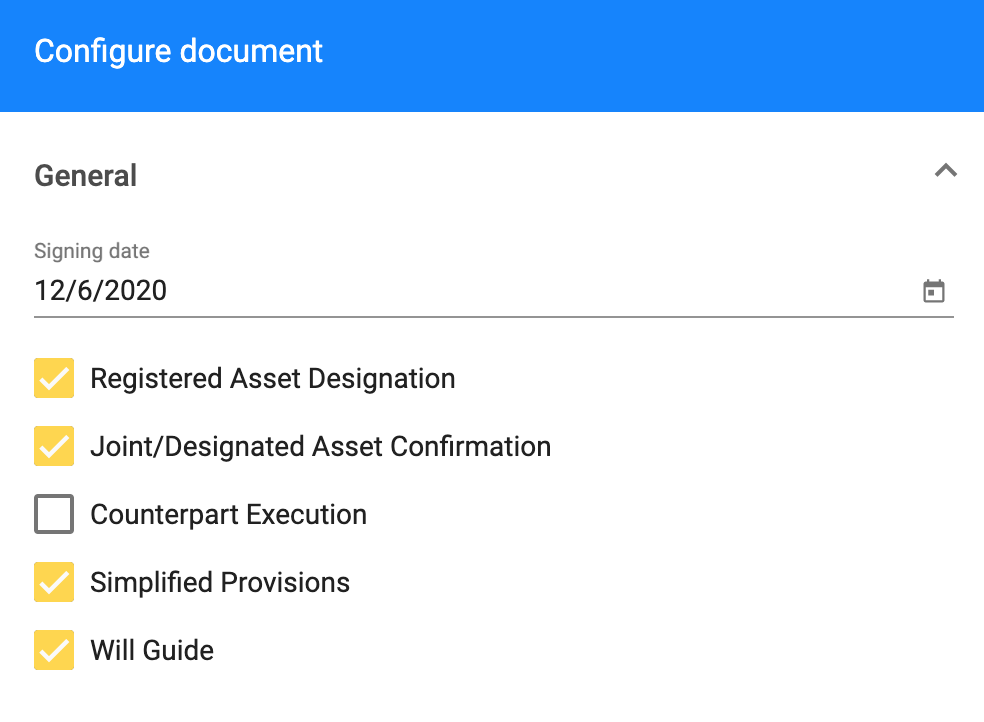 Document Preferences – e-State Planner
